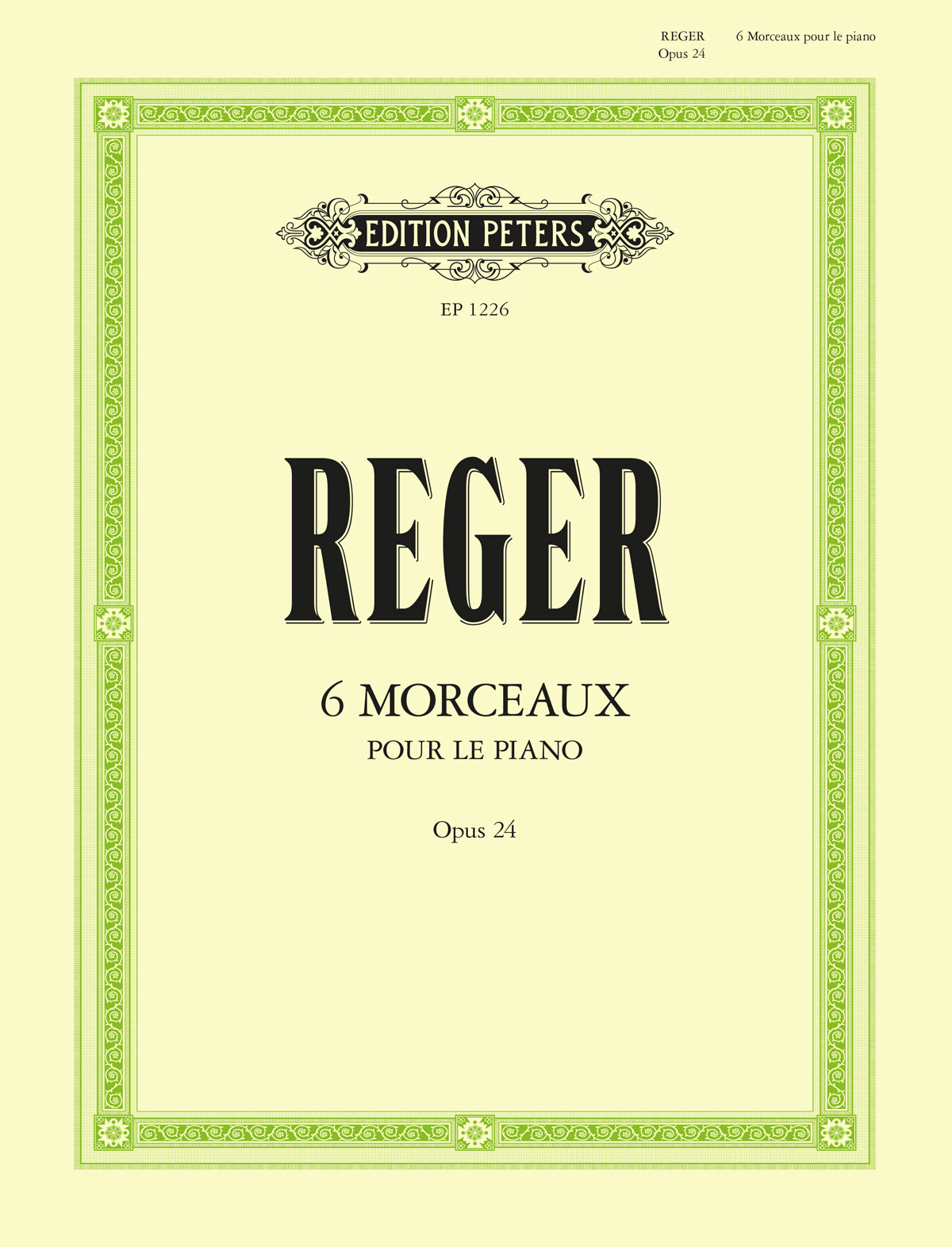 6 Morceaux pour le piano, Max Reger | Faber Music