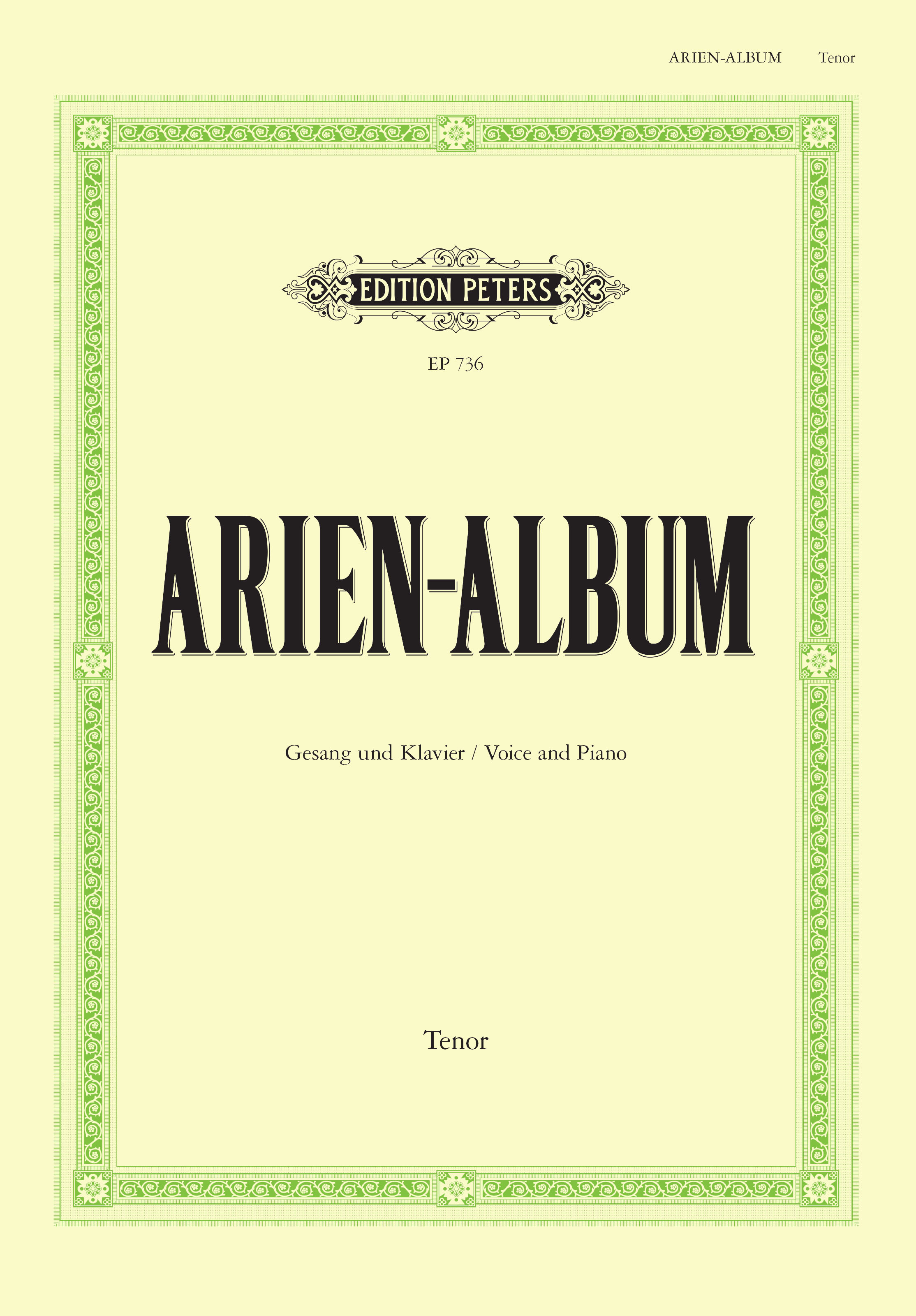 Aria Album for Tenor | Faber Music