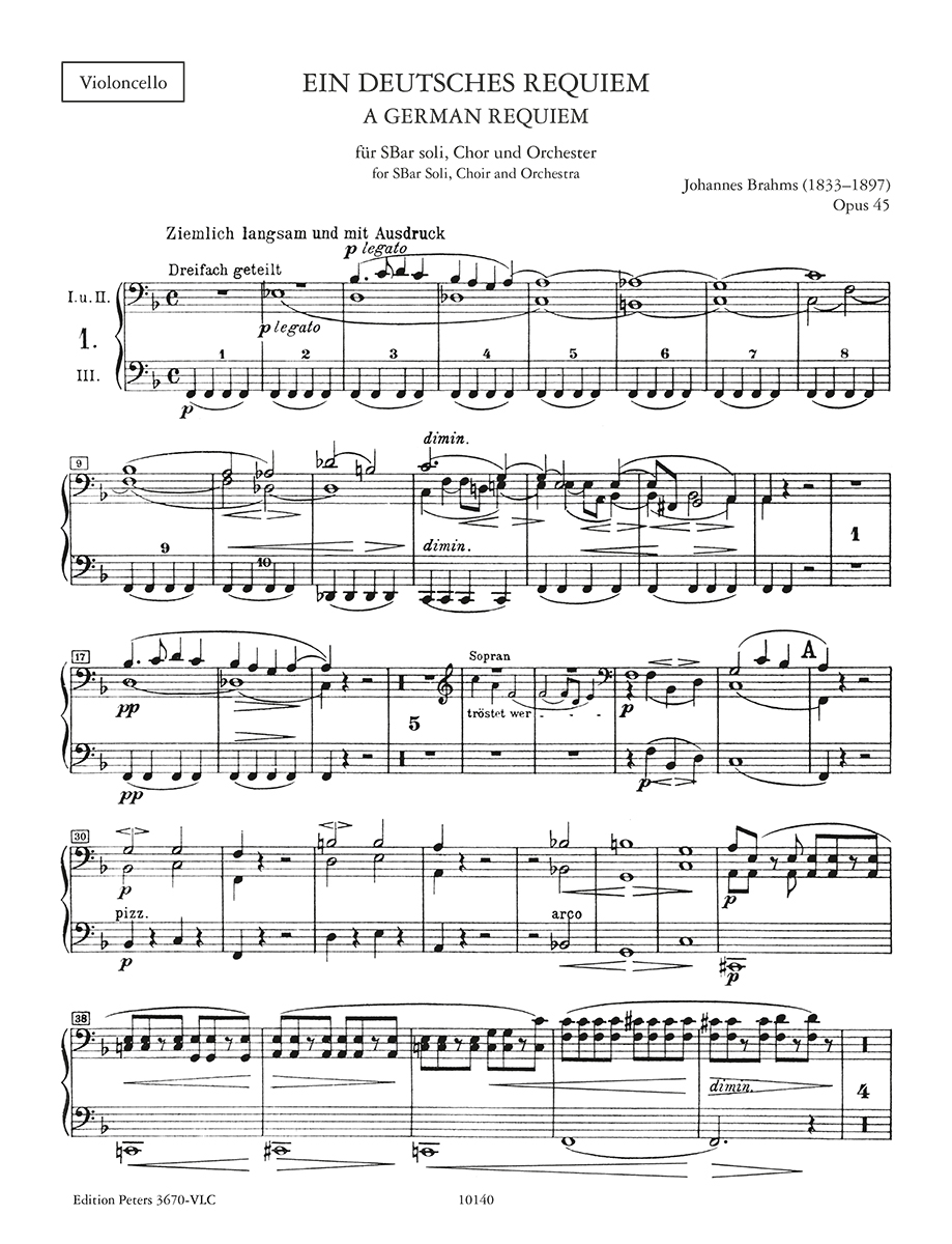 German Requiem Op.45 (Cello Part) | Faber Music