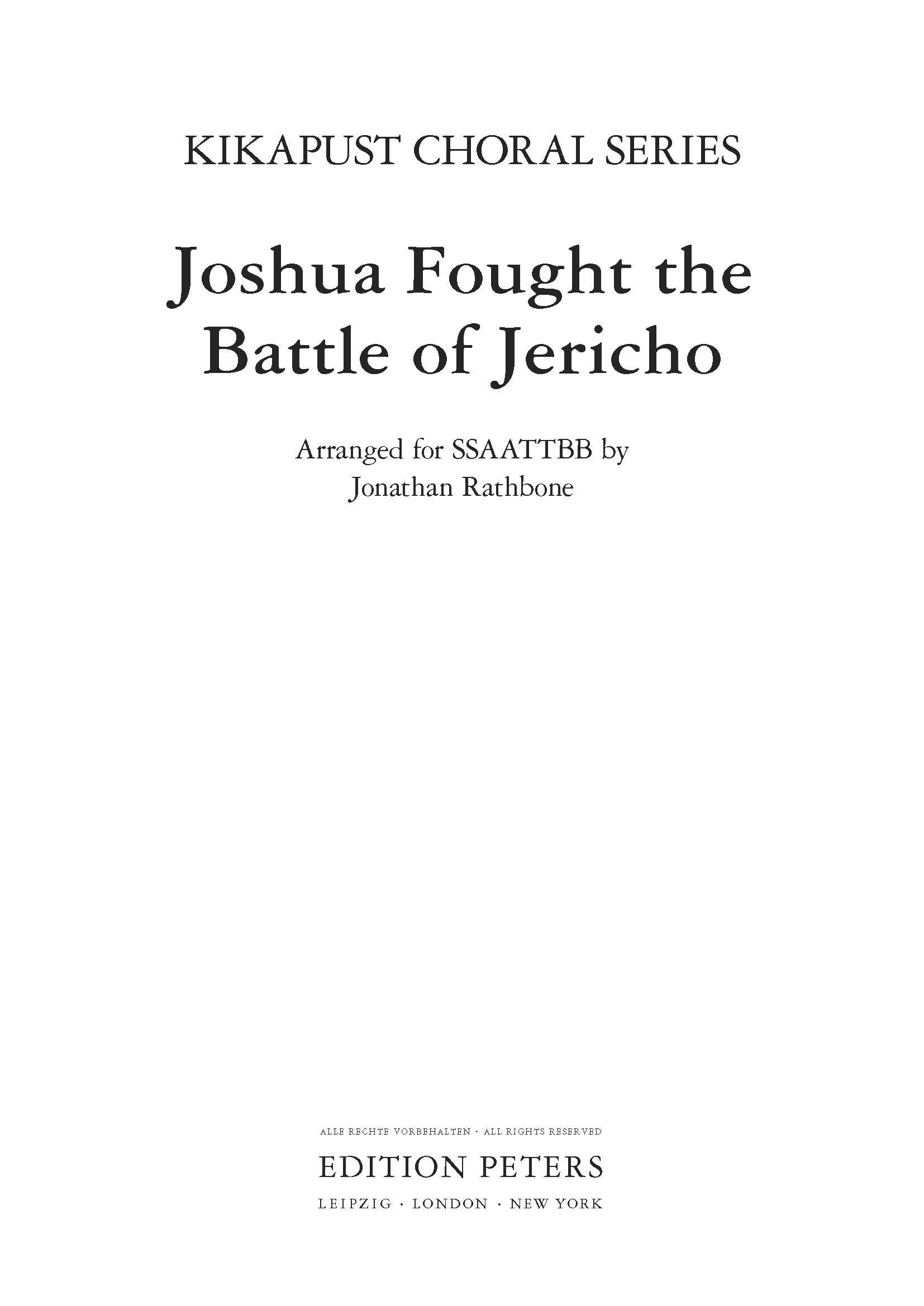 Joshua Fought the Battle of Jericho | Faber Music