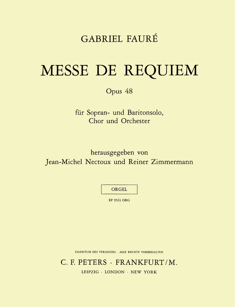 Requiem Op.48 (Organ Part) | Faber Music