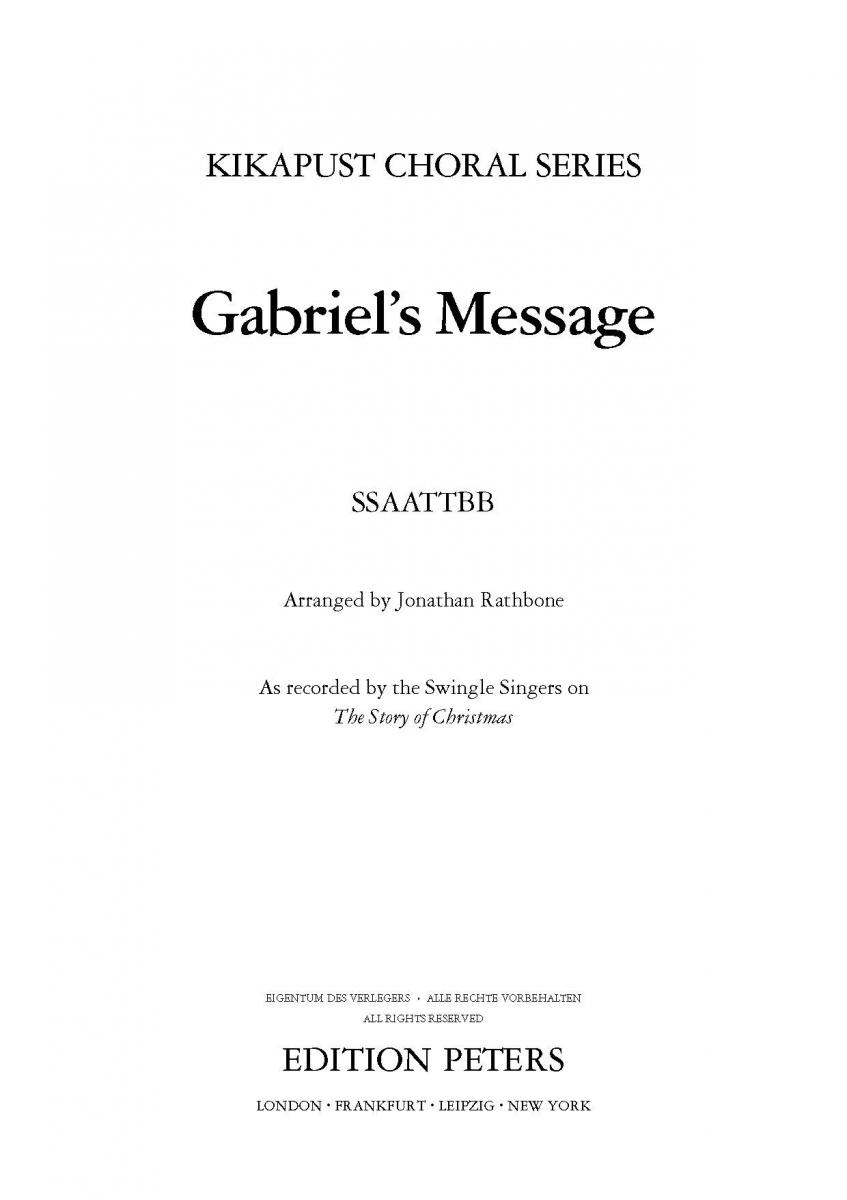 Gabriel's Message | Faber Music