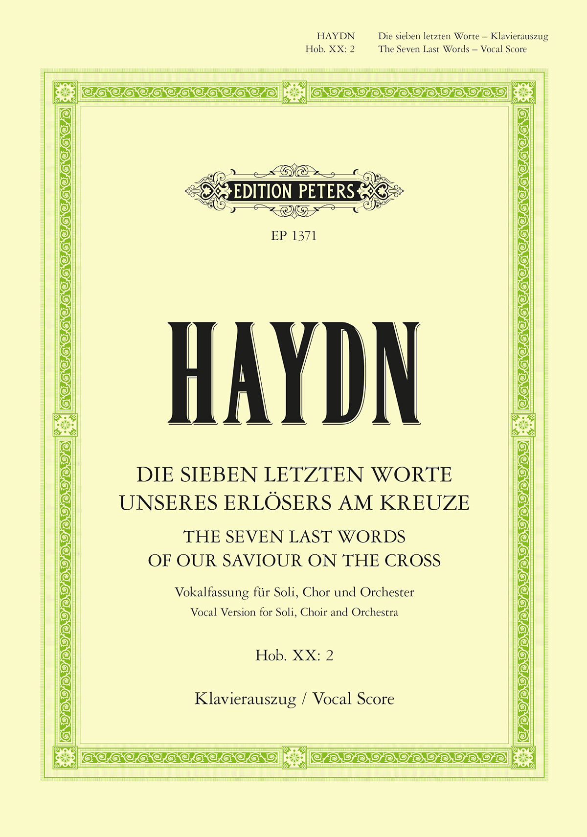 Haydn The Seven Last Words | Faber Music